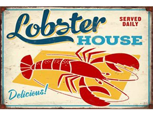 Lobster Vintage Metal Sign - 12*8 in - Jetzam