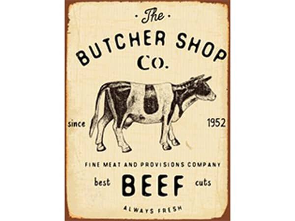 The Butcher Shop Vintage Metal Sign - 12*16 in - Jetzam