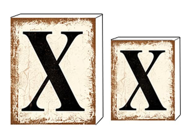 X Block Sign set of 2 - L: 8*10*2 in, S: 7*9*1.5 - Jetzam